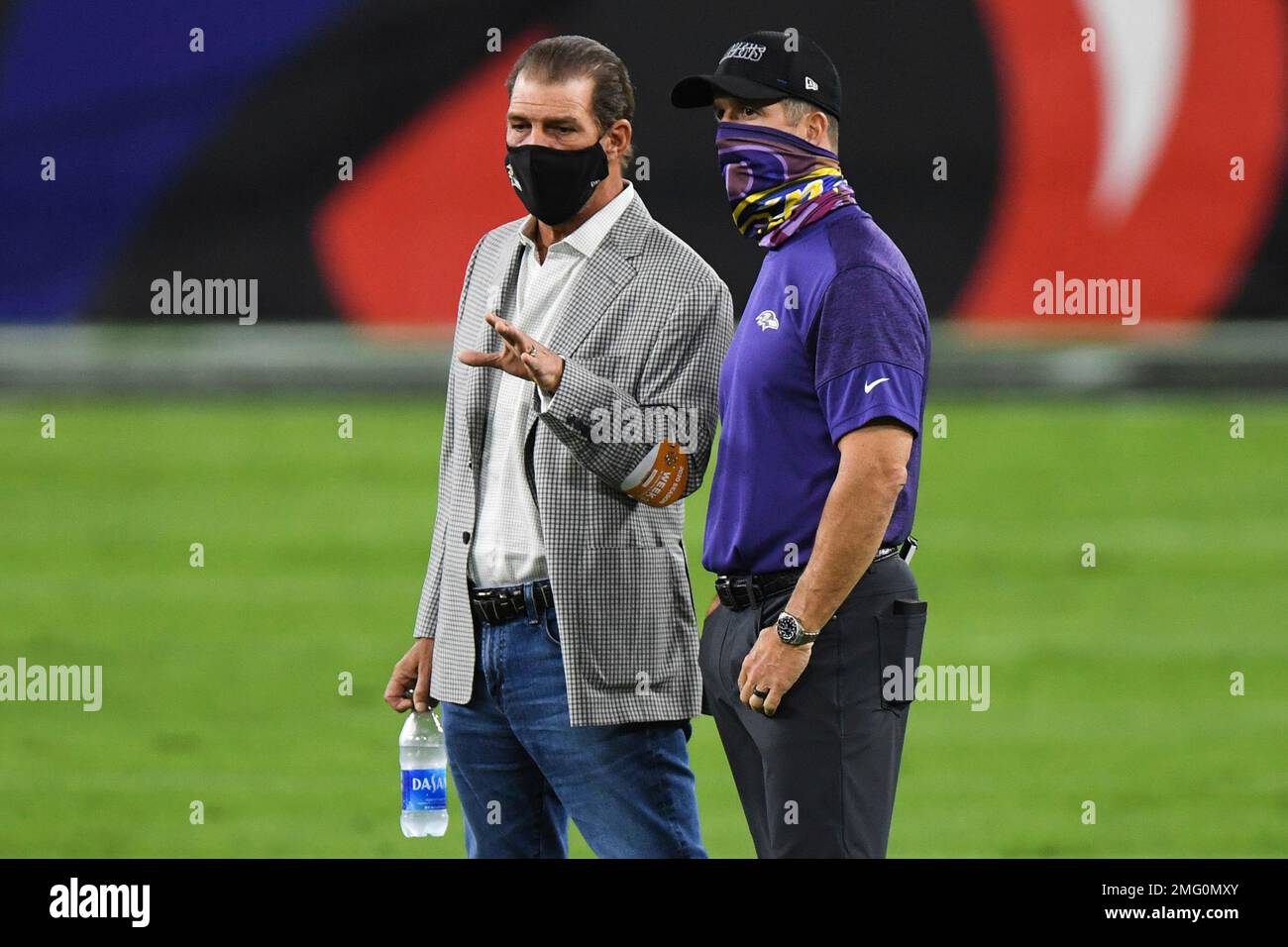Baltimore Ravens owner Steve Bisciotti and head coach John Harbaugh ...