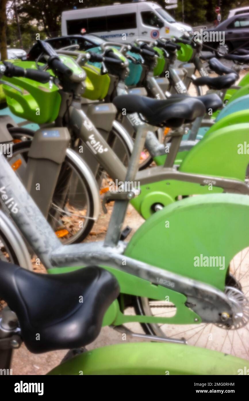 Close up semi abstract found still life of Vélib' Métropole Rental ...