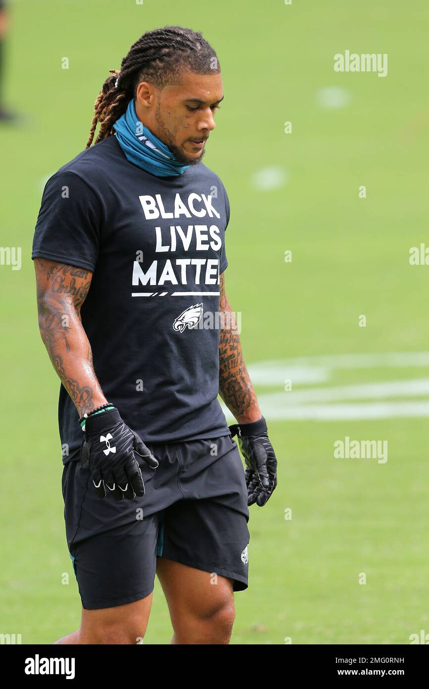 Philadelphia Eagles' Cre'Von LeBlanc (34) practices before an NFL ...