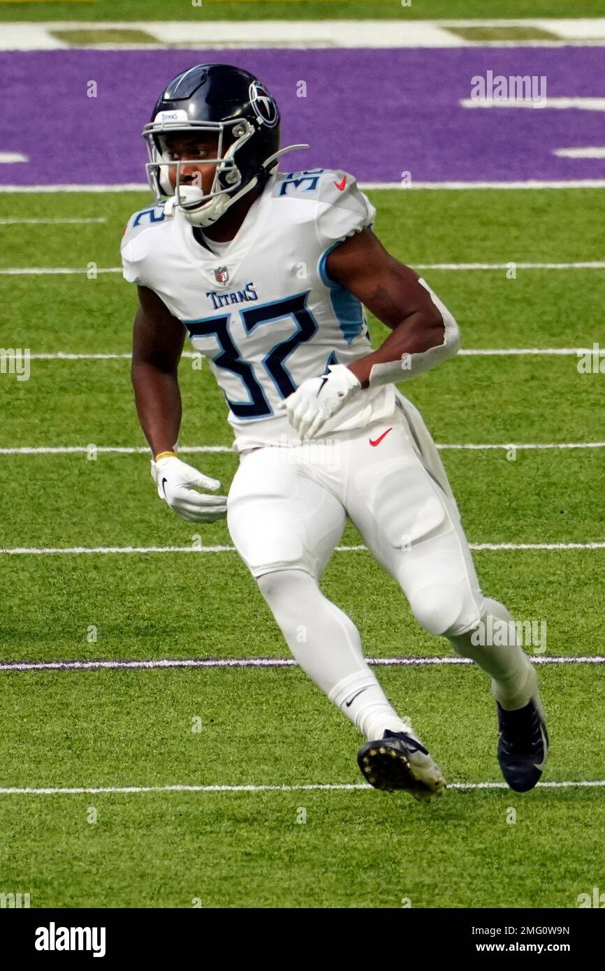 Tennessee Titans running back Darrynton Evans runs a route against the ...