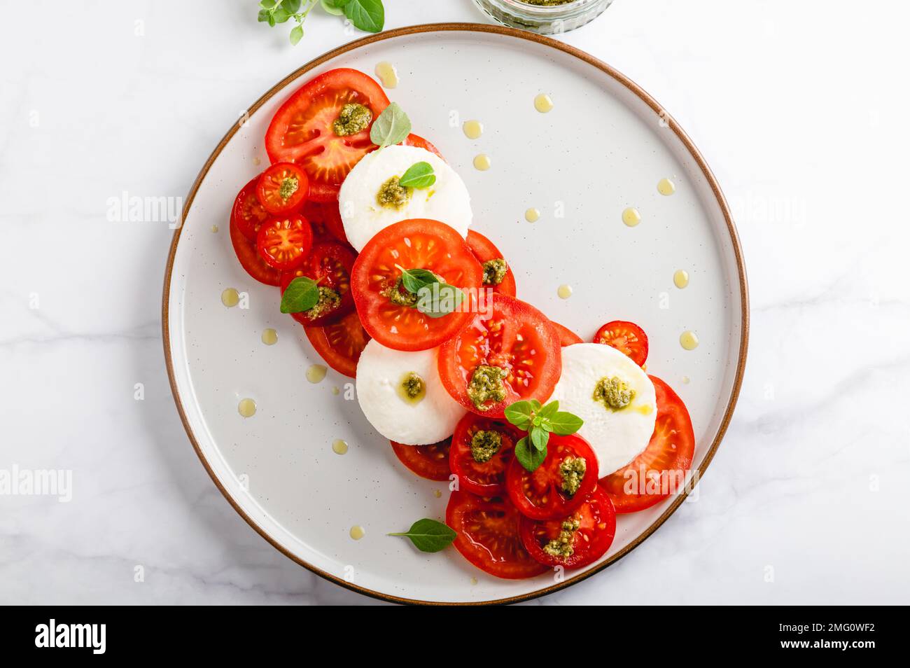 Caprese basil leaves pesto hi-res stock photography and images - Alamy