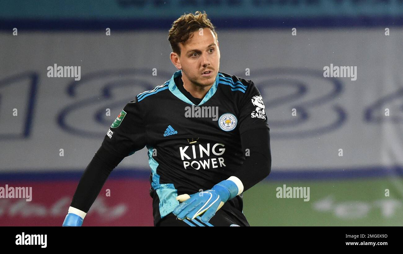 Leicester's goalkeeper Danny Ward during the English League Cup soccer ...