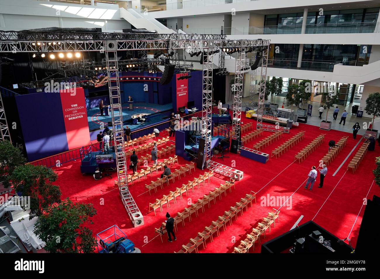 Preparations take place for the first Presidential debate in the Sheila ...