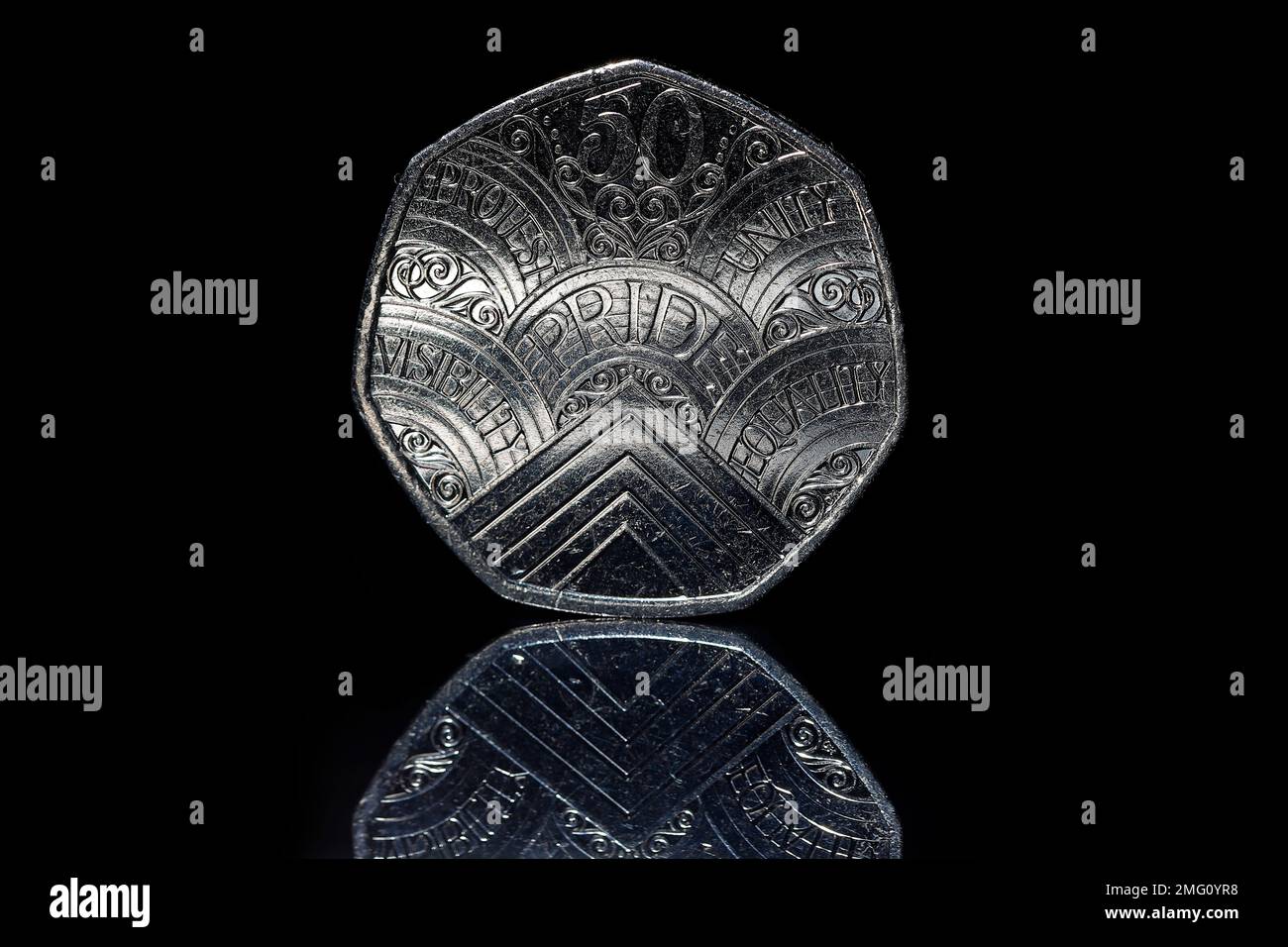A 2022 50 pence coin to commemorate 50 years of Pride Stock Photo - Alamy