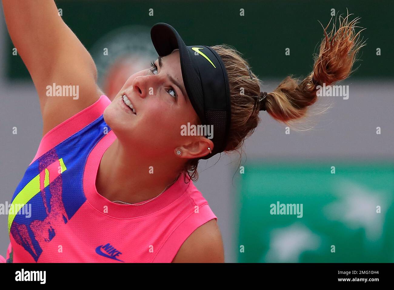Ukraine's Katarina Zavatska serves against Netherlands' Kiki Bertens in ...