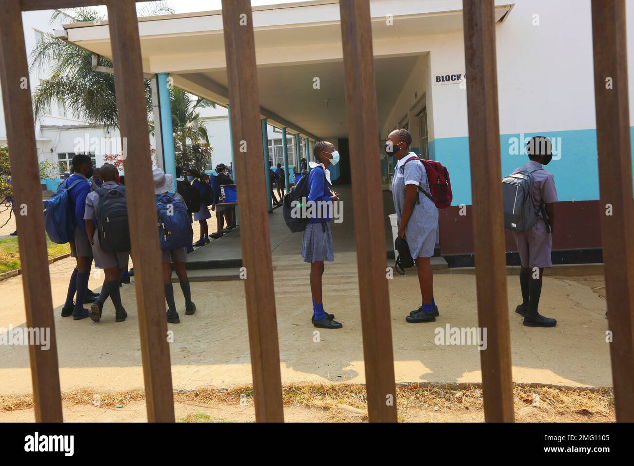 Schoolchildren inside their school in Harare, Zimbabwe, Monday, Sept ...