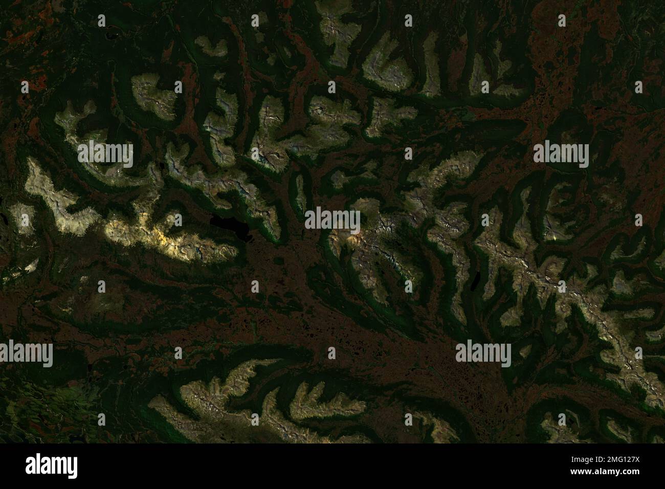 High resolution satellite image of beautiful structures in Patagonia ...