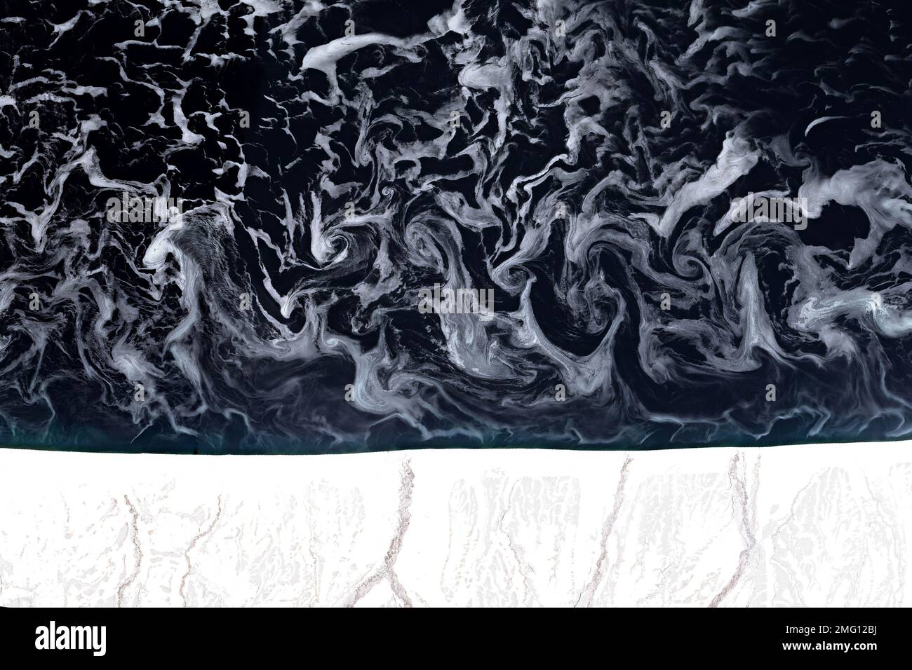 High resolution satellite image of beautiful structures in the sea in ...