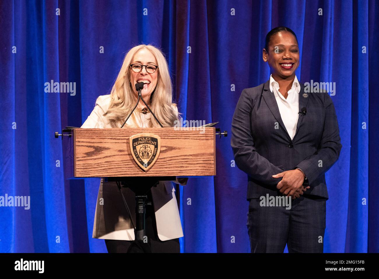 Susan Birnbaum, President and CEO of NYC Police Foundation speaks at ...