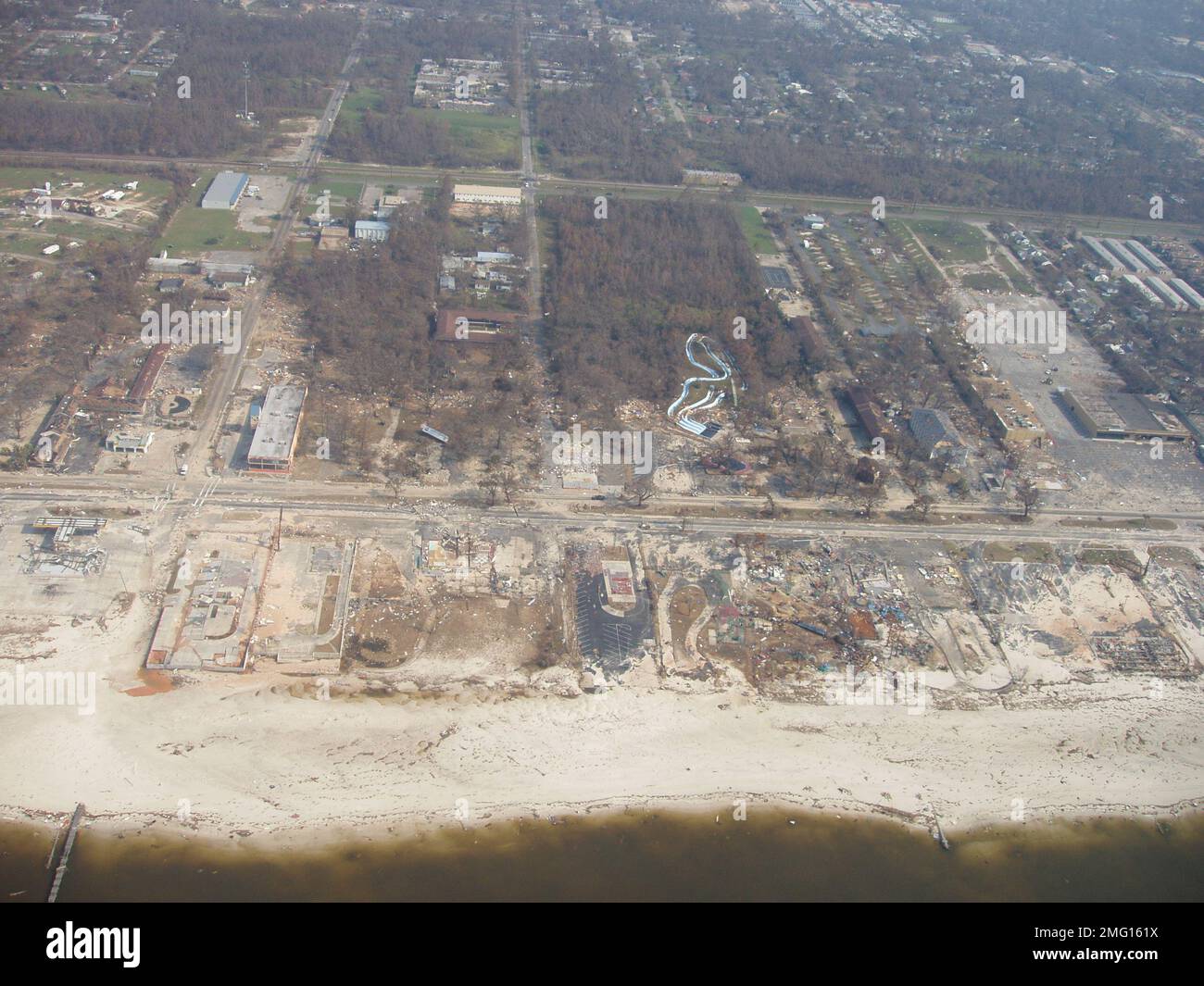 Aftermath - Miscellaneous - 26-HK-48-159. wide aerial view of destruction on the waterfront ...