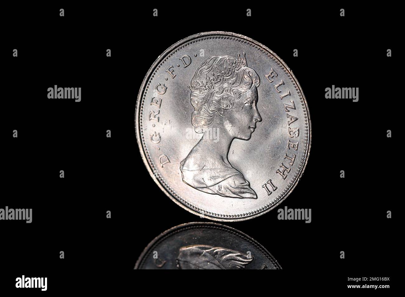 The 2nd coin portrait of Queen Elizabeth II featured on a crown coin to ...