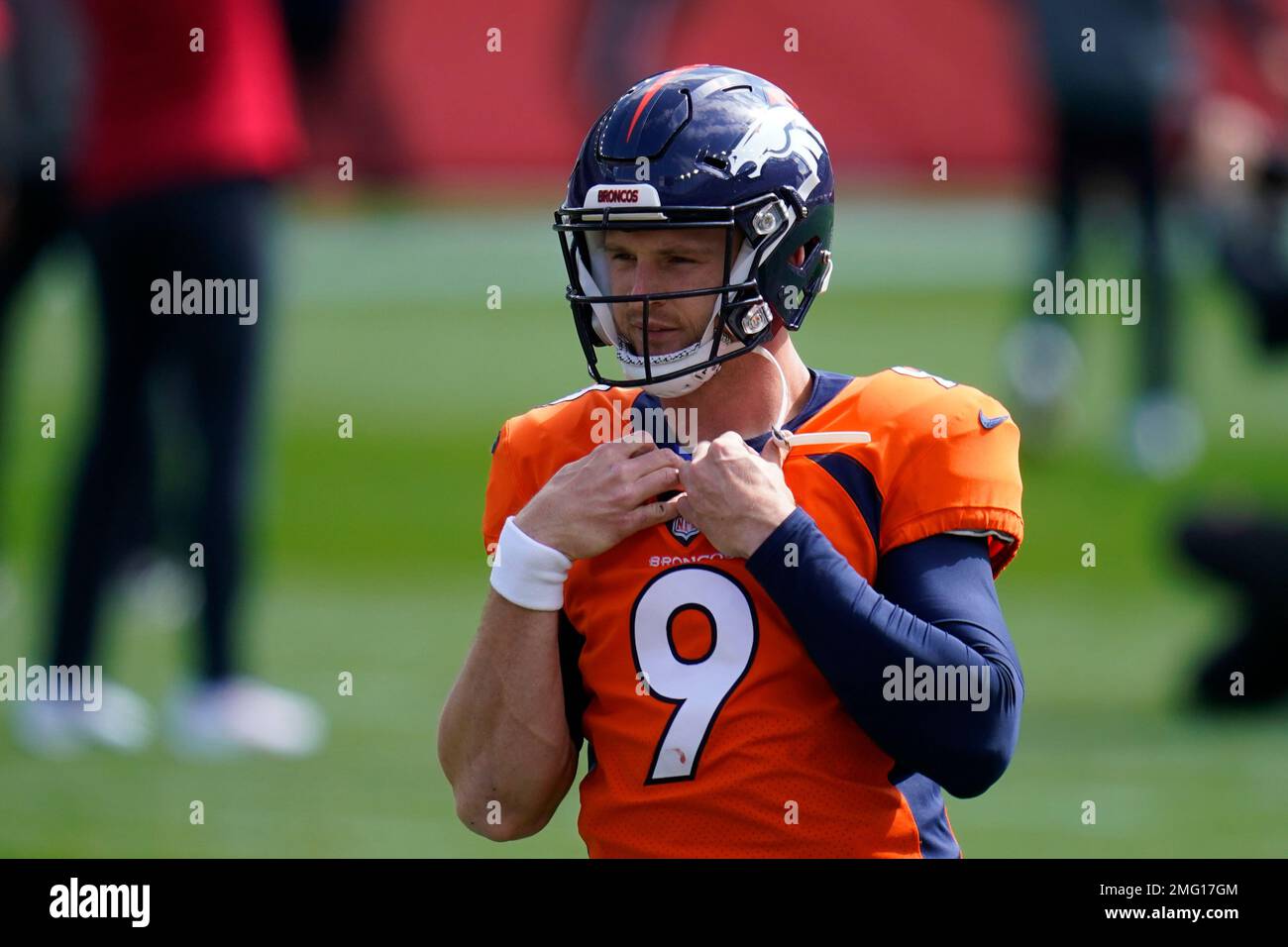Denver Broncos quarterback Jeff Driskel before an NFL football game ...