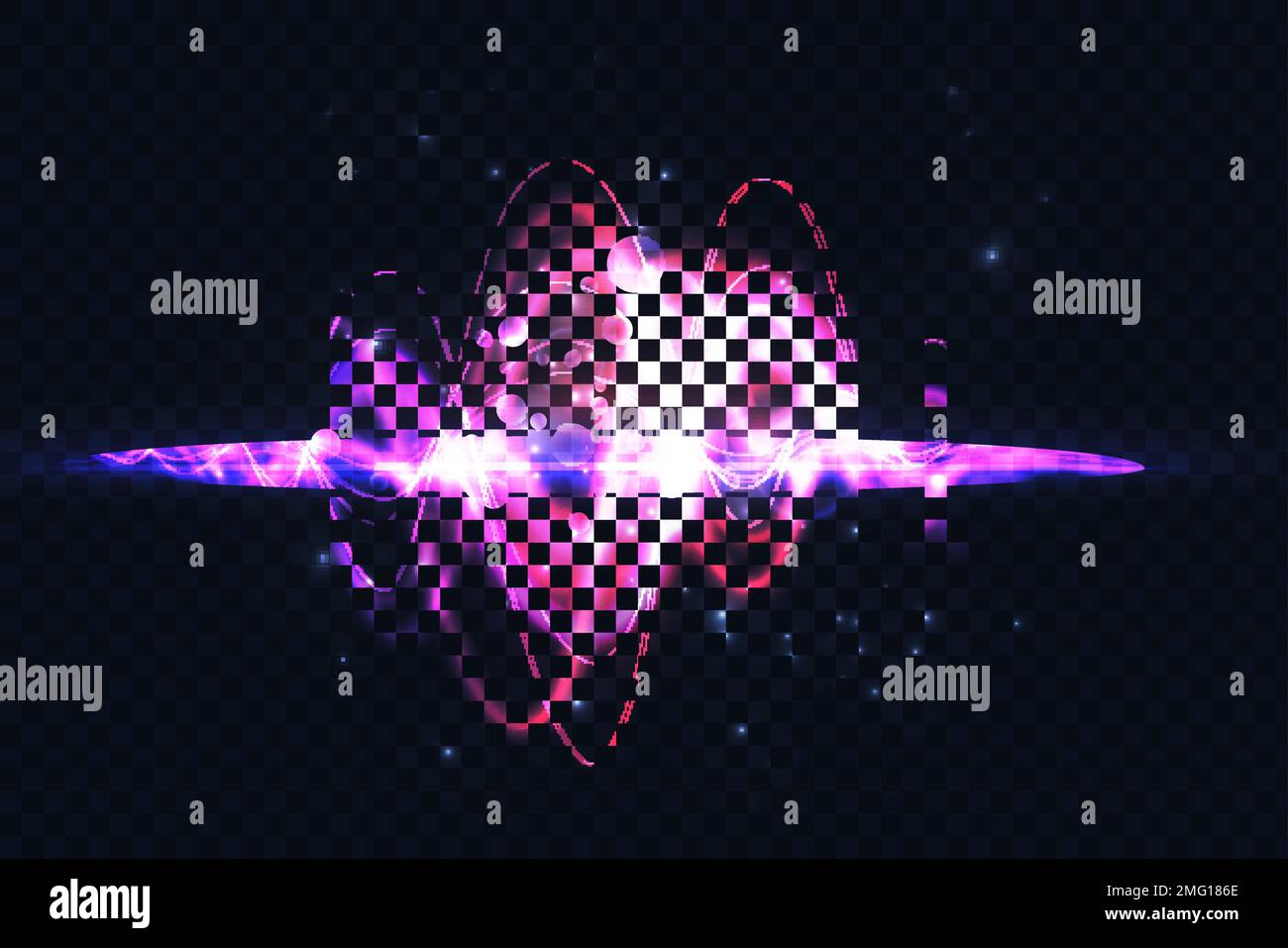 Neon waves of energy with glow light effect vector illustration ...