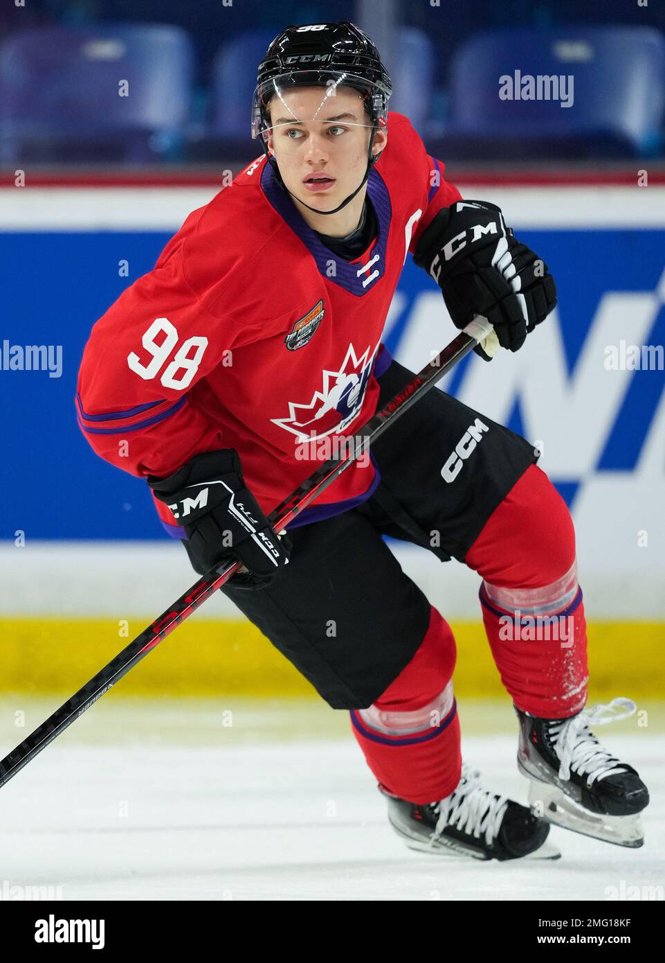 January 25, 2023, LANGLEY, BC, CANADA: Regina Pats' Connor Bedard takes ...