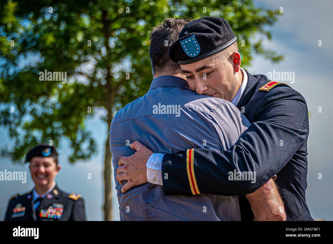 Second Lt. Wade Allen hugs the family member who offered him his first ...