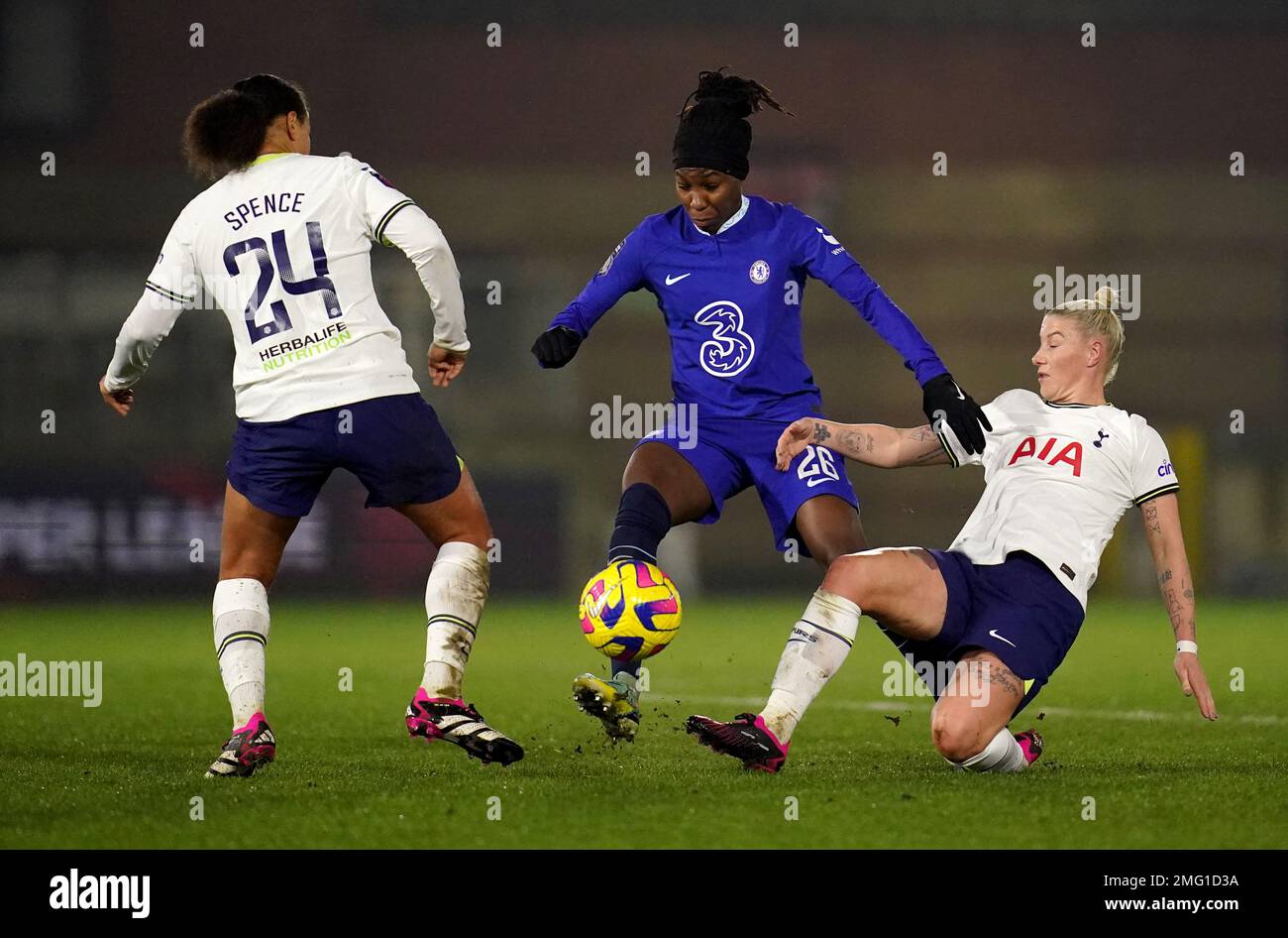 Chelsea’s Kadeisha Buchanan battles with Tottenham Hotspur's Bethany ...