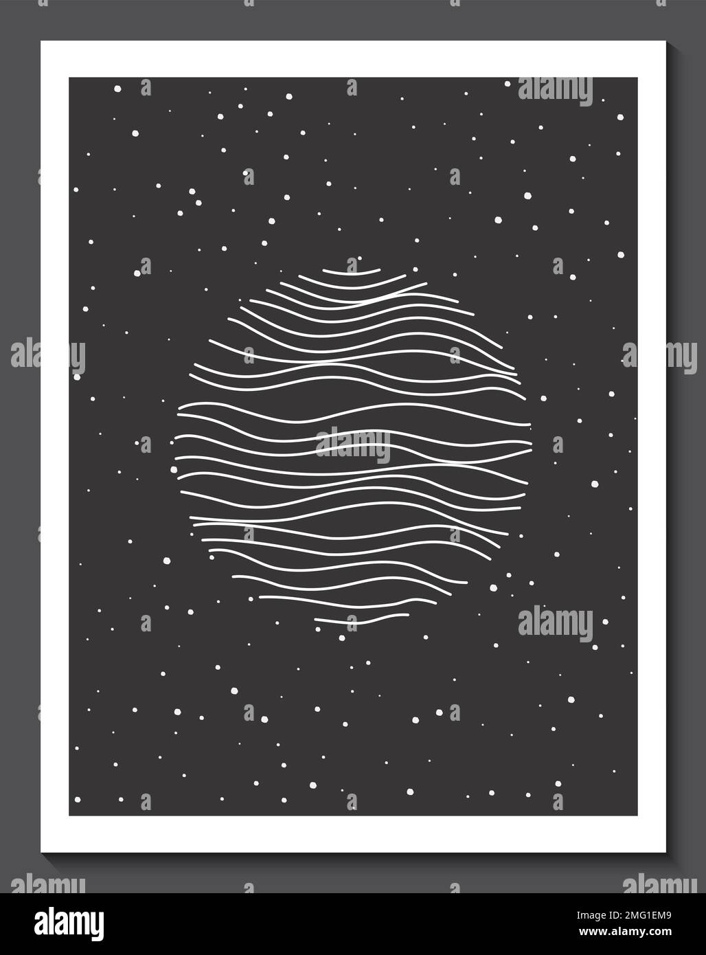 Abstract geometric line art poster. Hand draw minimalist creative boho ...