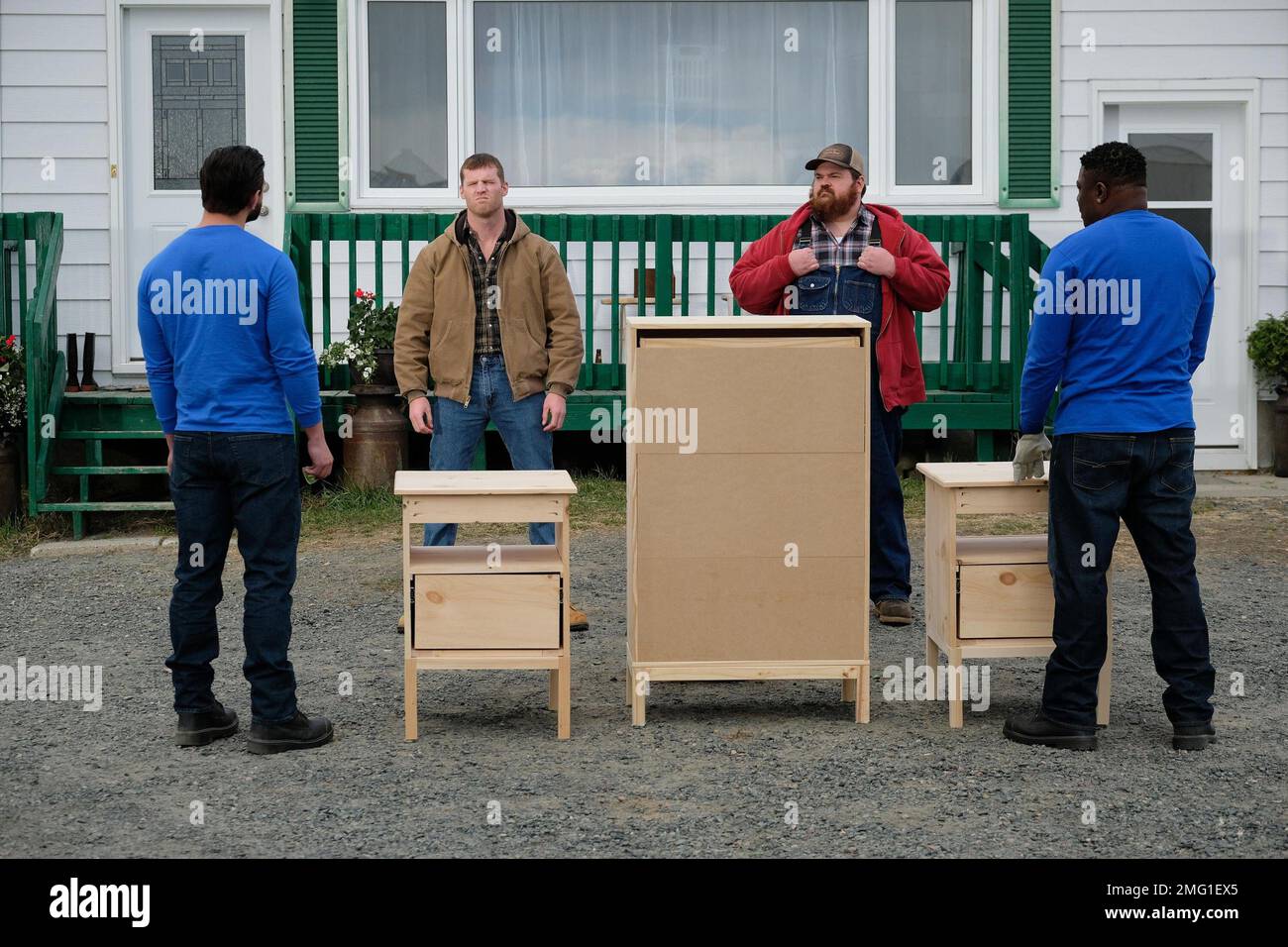 LETTERKENNY, back from left: Jared Keeso, K. Trevor Wilson, Okoya ...