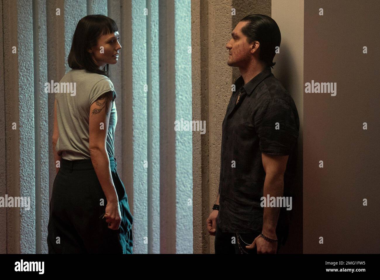 THE RECRUIT, from left: Laura Haddock, Victor Andres Turgeon-Trelles, T ...