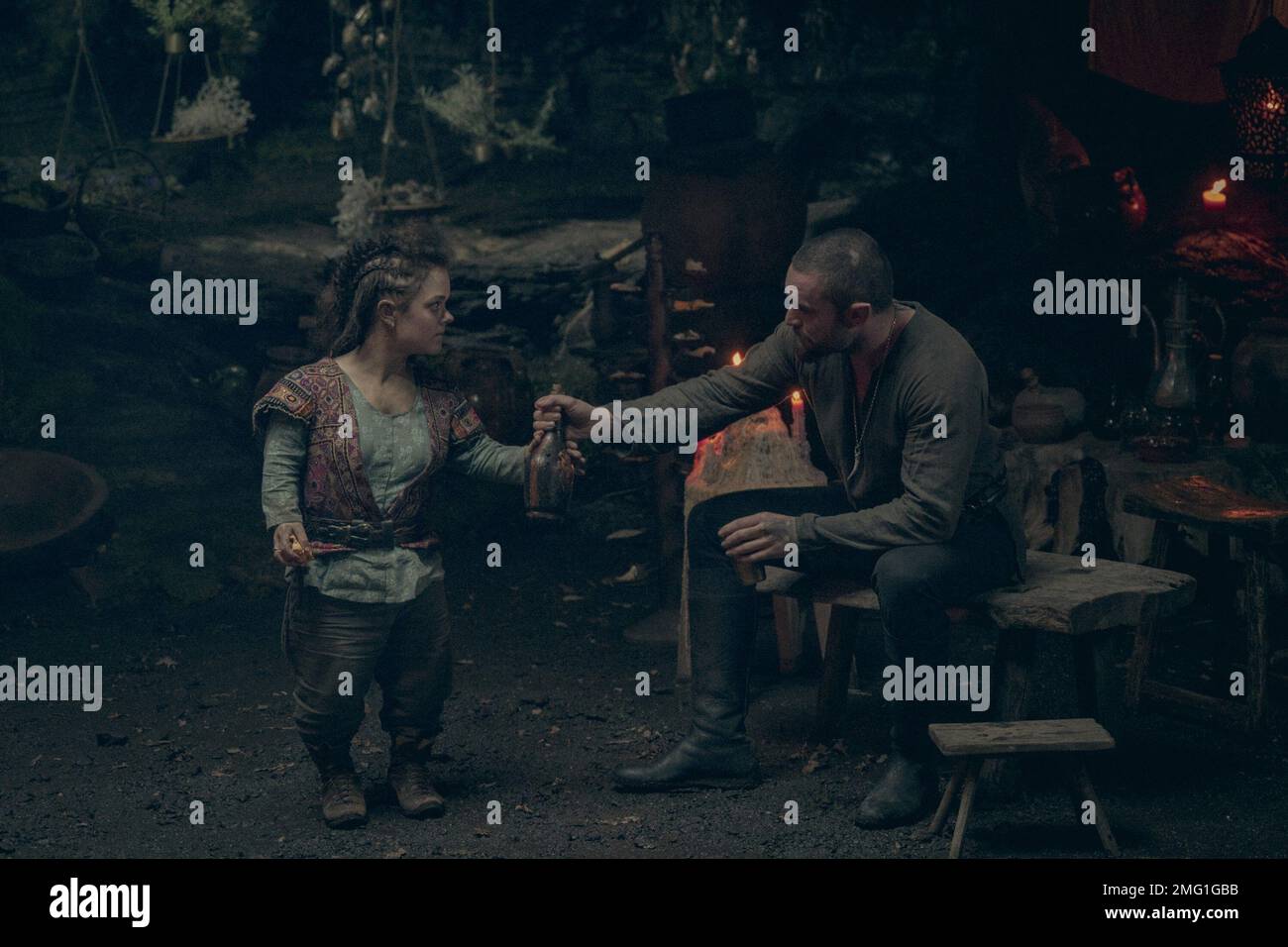 THE WITCHER: BLOOD ORIGIN, from left: Francesca Mills, Laurence O ...