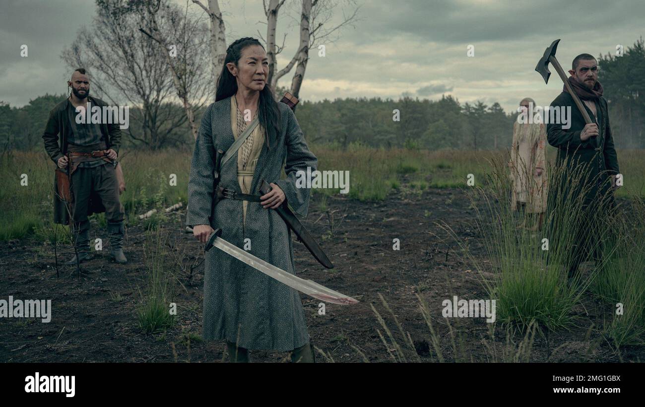 THE WITCHER: BLOOD ORIGIN, from left: Huw Novelli, Michelle Yeoh ...