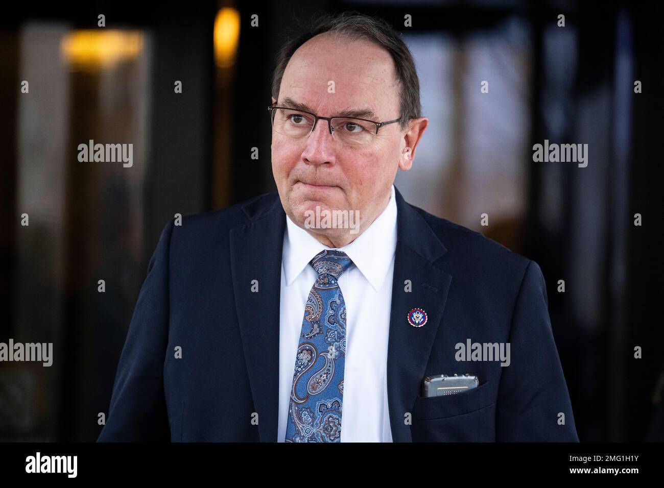 UNITED STATES - JANUARY 25: Rep. Tom Tiffany, R-Wisc., leaves a meeting ...