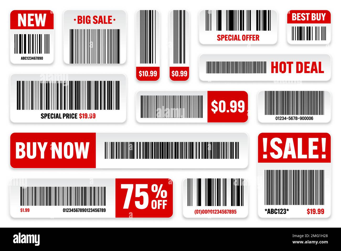 Set of product barcodes. Special offer, sale stickers, shopping ...
