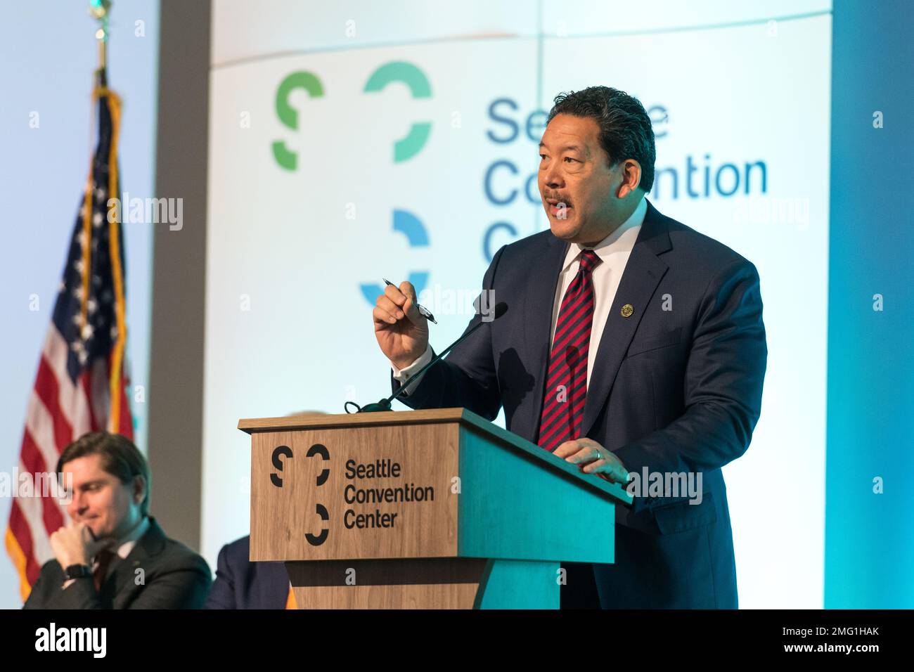 Seattle, USA. 25th Jan, 2023. Mayor Bruce Harrell at the opening ...