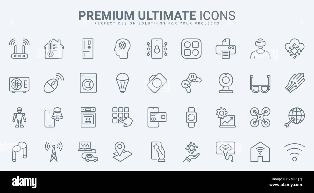 Smart devices thin line icons set vector illustration. Outline ...