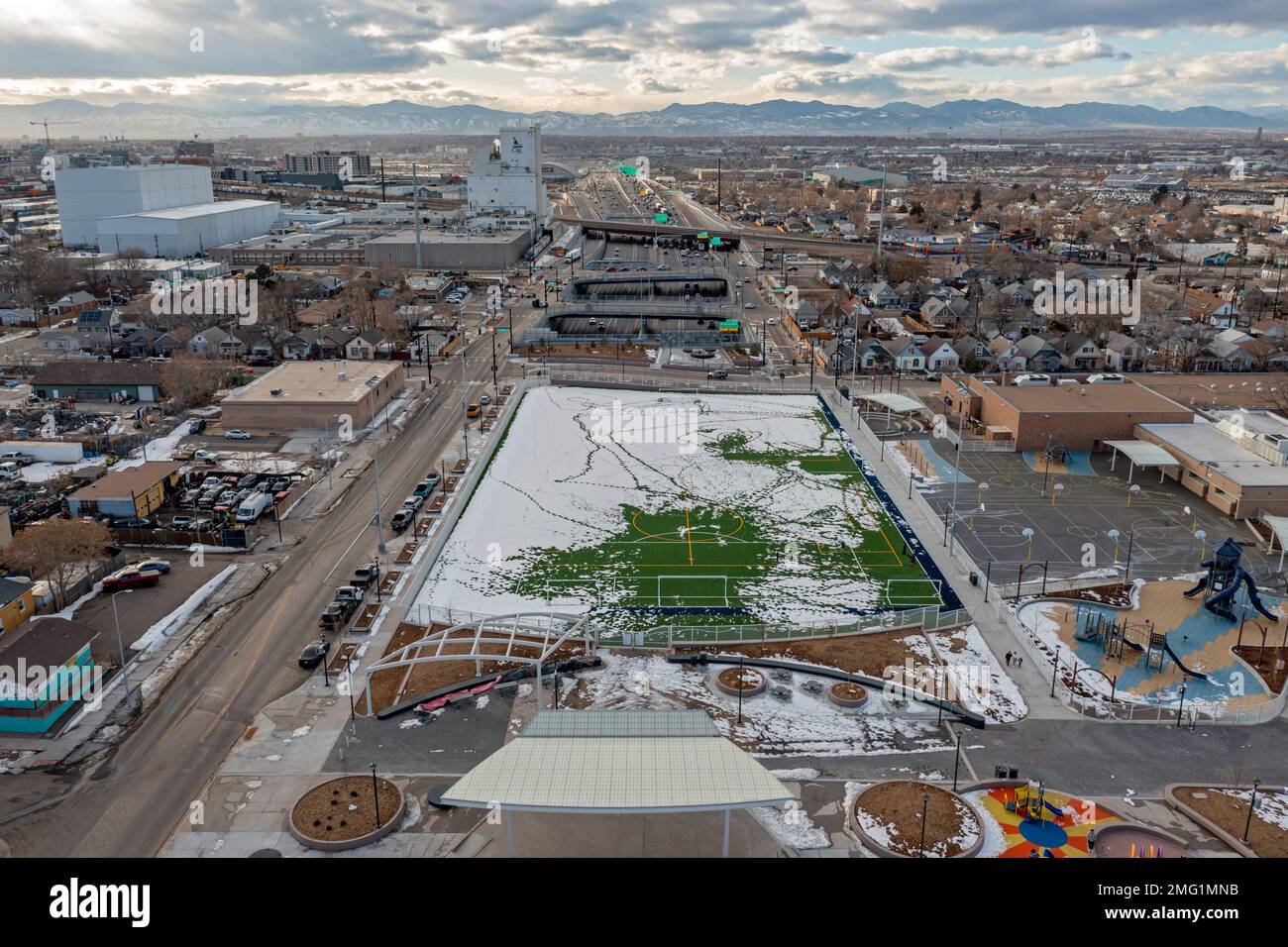 Denver, Colorado - A park built above the Interstate 70 freeway unites ...