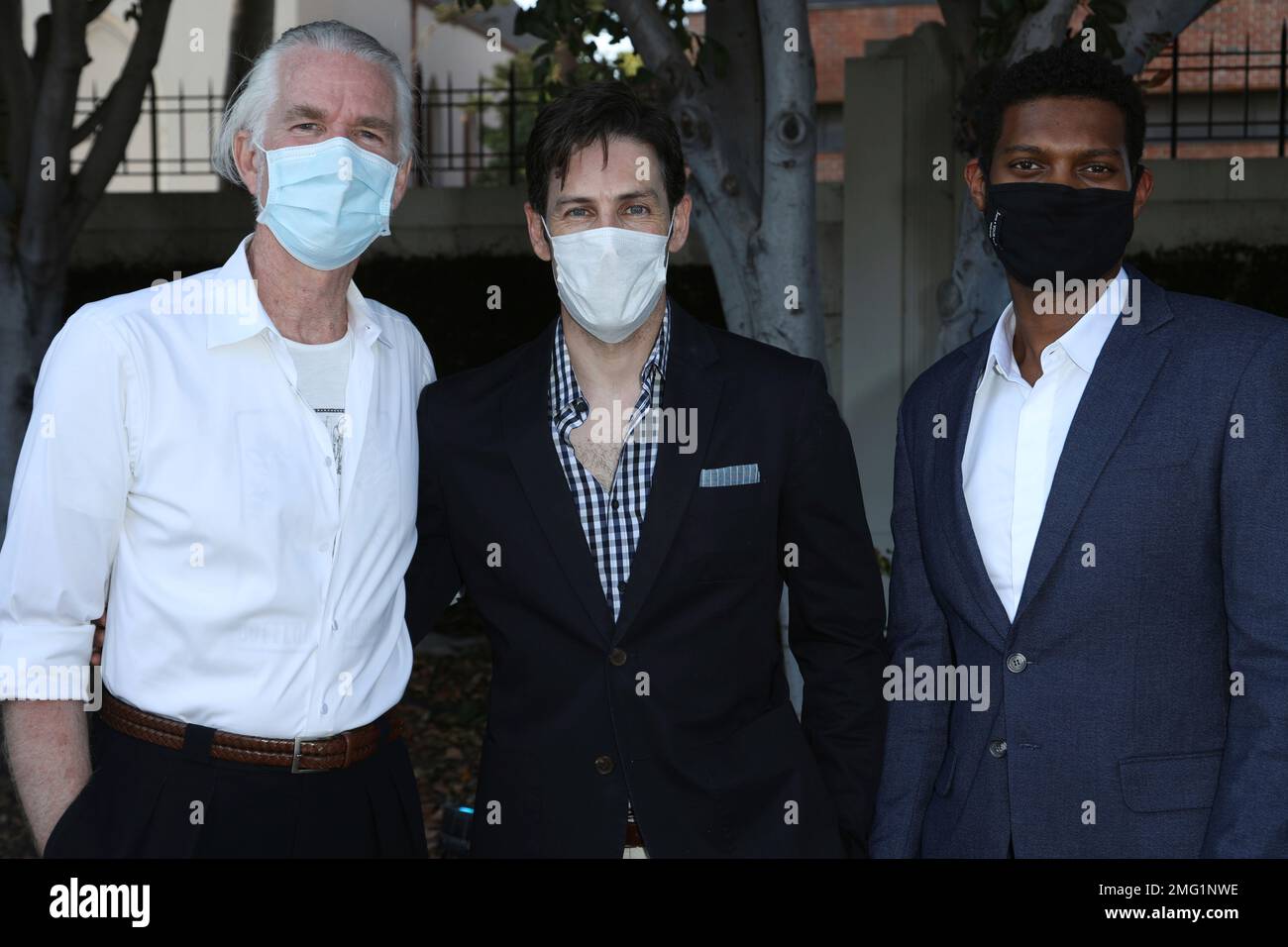 Matthew Modine, from left, Jordan Belfi and Shane Paul McGhie arrives ...