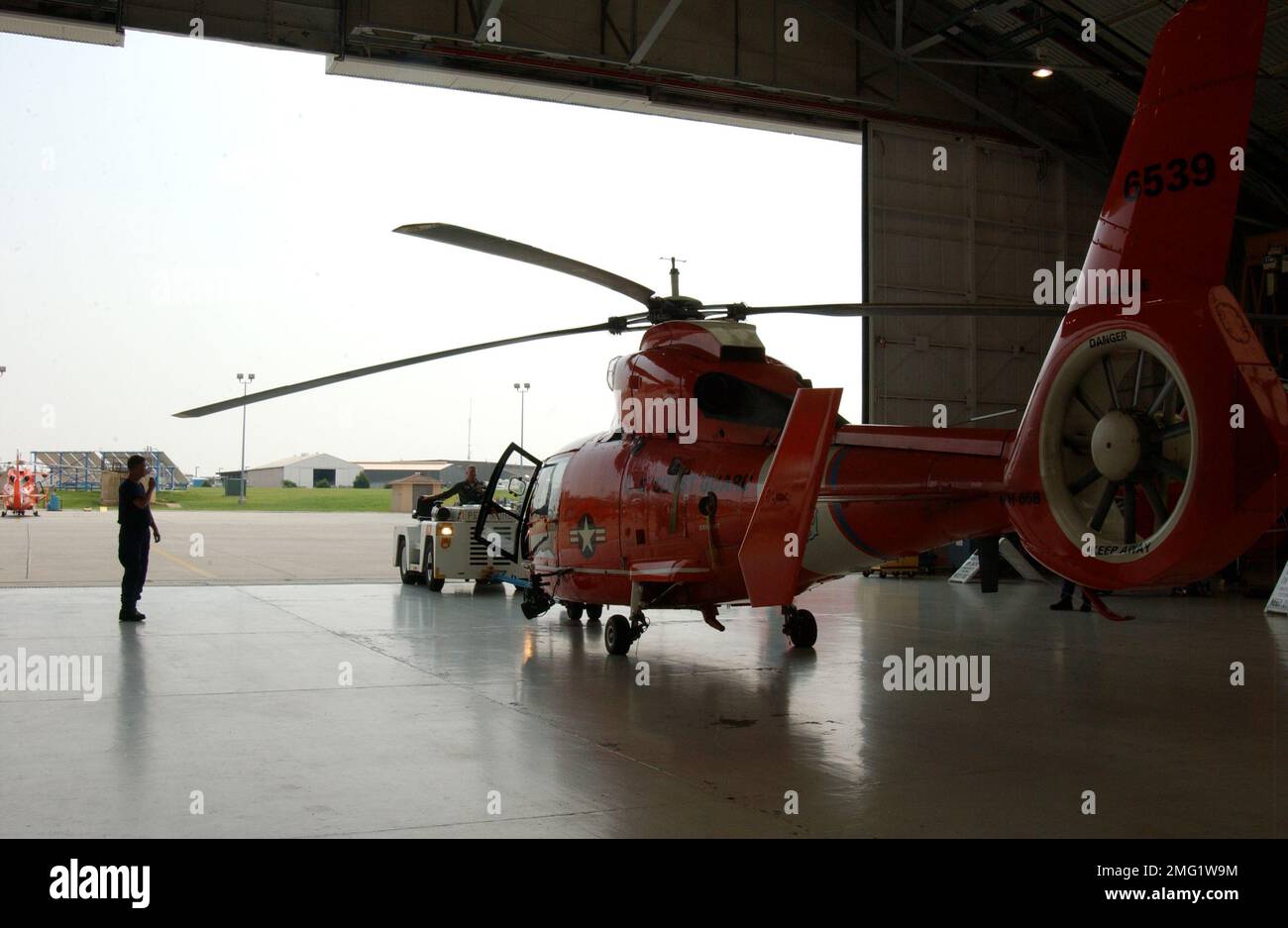 Coast Guard Structures - Air Stations - Operations - 26-HK-96-145. AIRSTA OPS--HH-65 in hangar ...