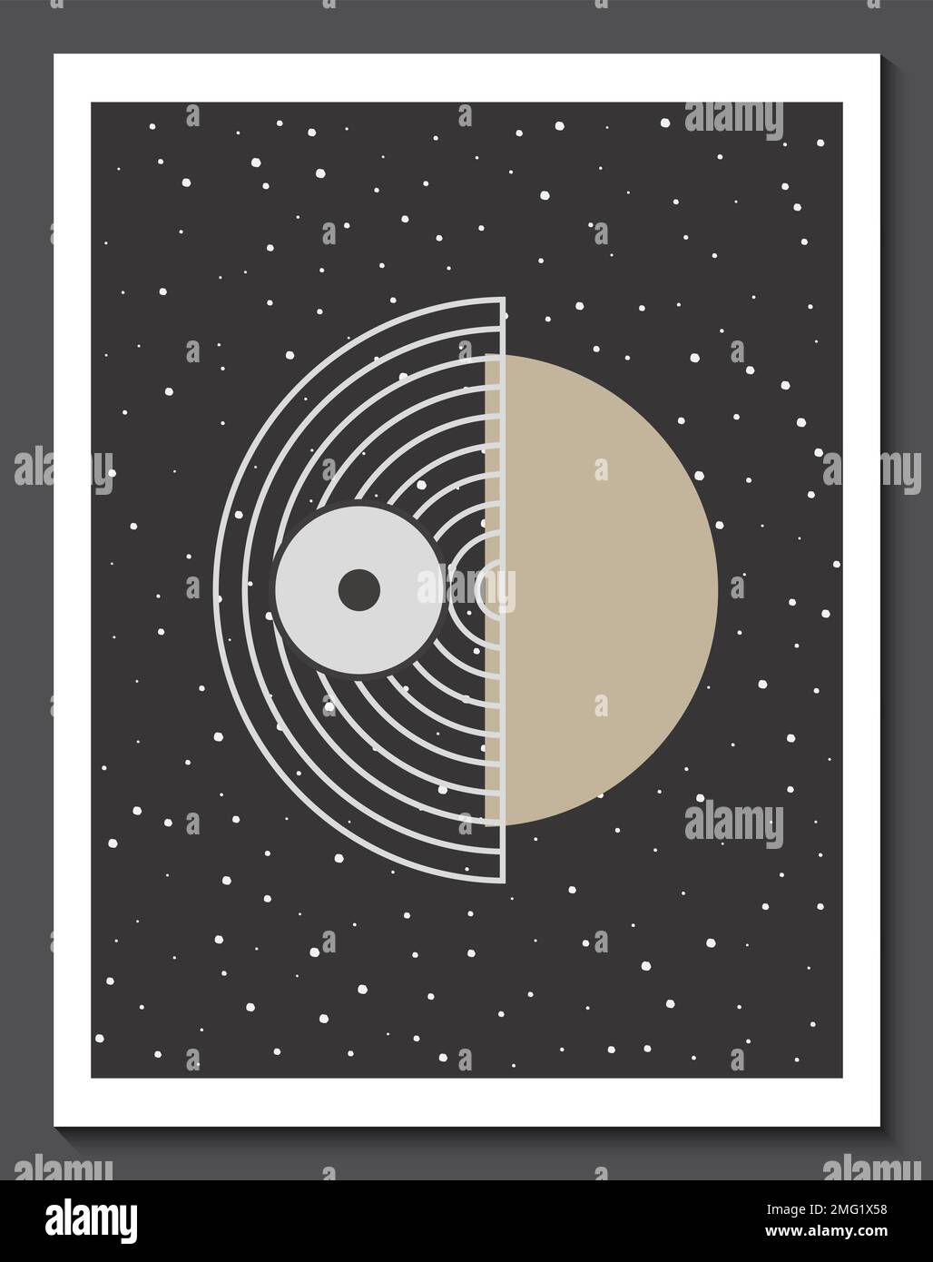 Abstract geometric line art poster. Hand draw minimalist creative boho ...