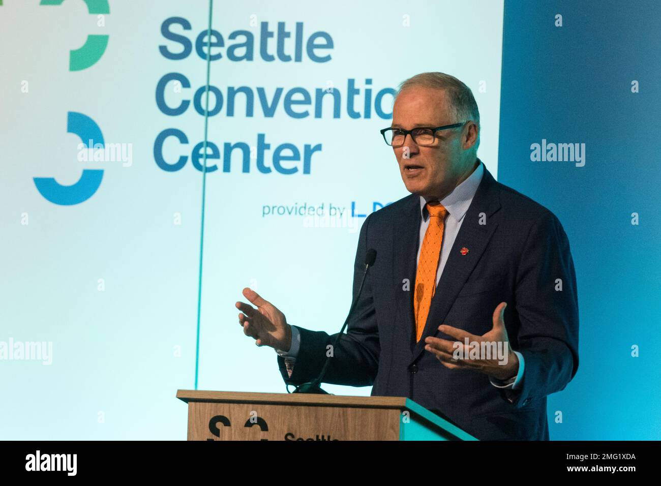 Seattle, USA. 25th Jan, 2023. Governor Jay Inslee at the opening ...
