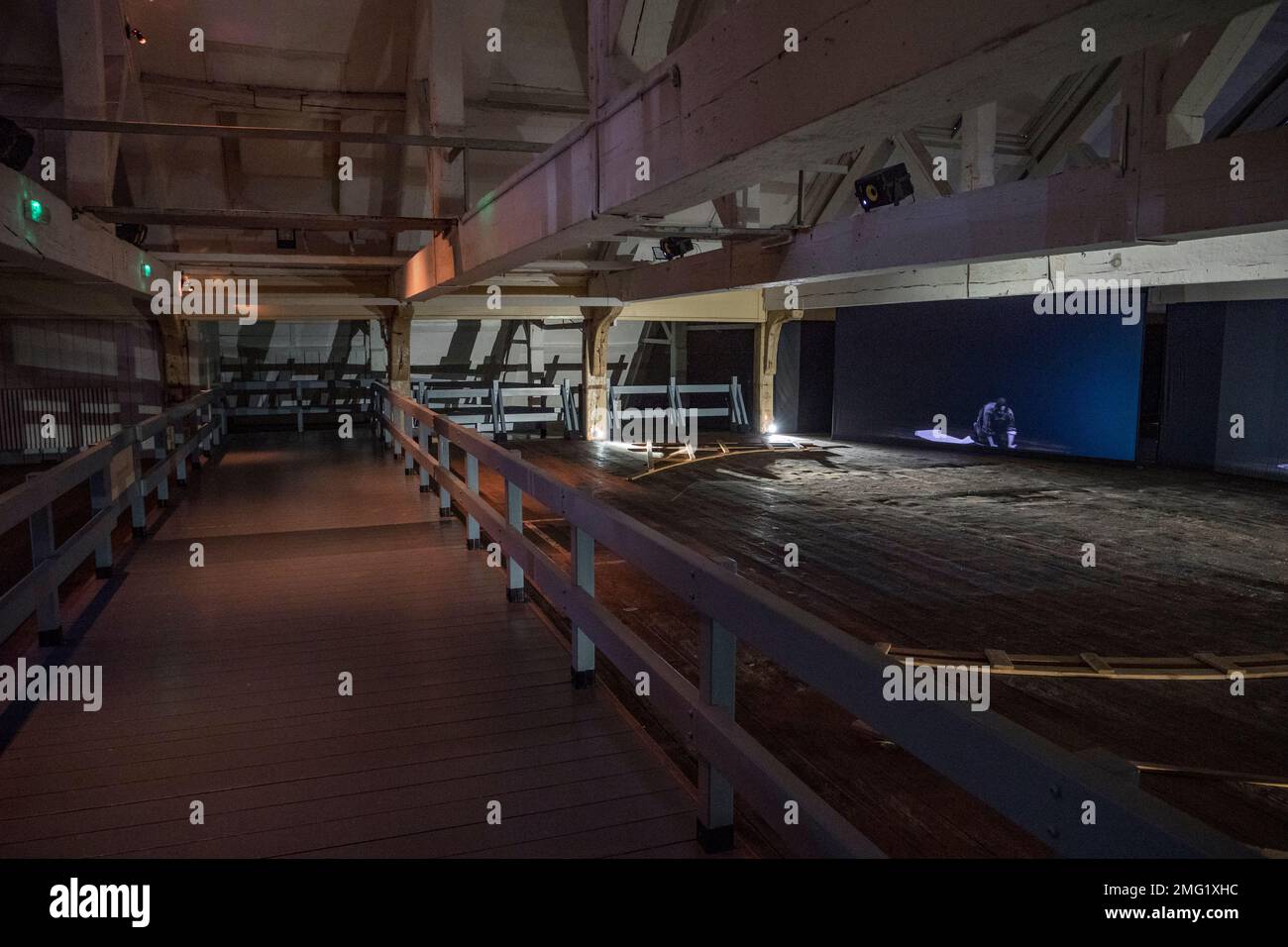 General view inside the Upper Mast House and the Hearts of Oak display ...