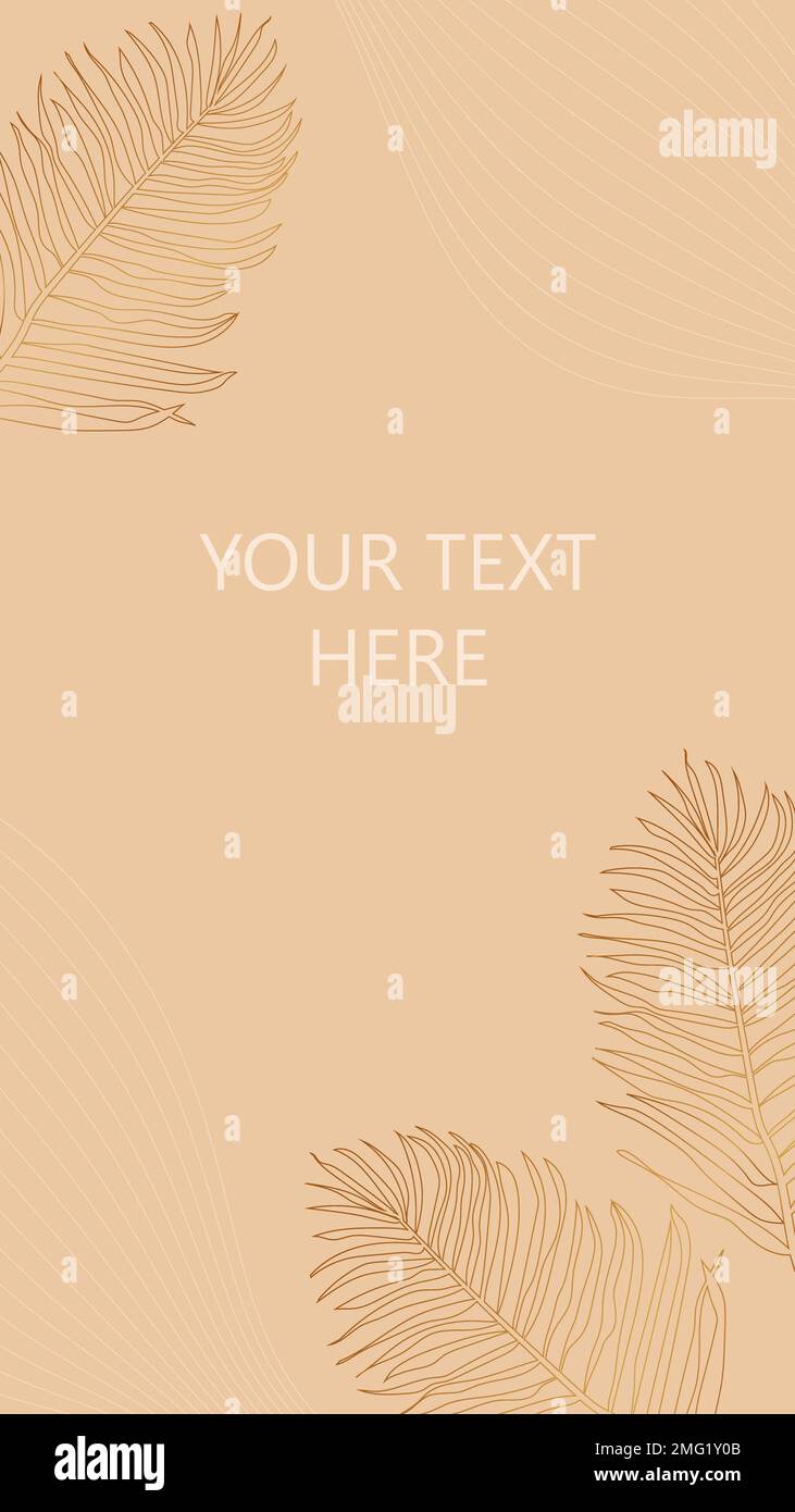 Tropical cover mobile design with gold palm branch on background Stock ...