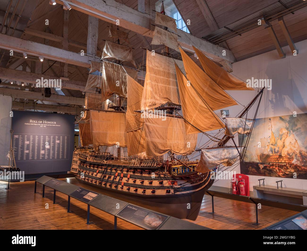 Scale model of HMS Victory, Admiral Nelson's flagship launched in 1765 ...