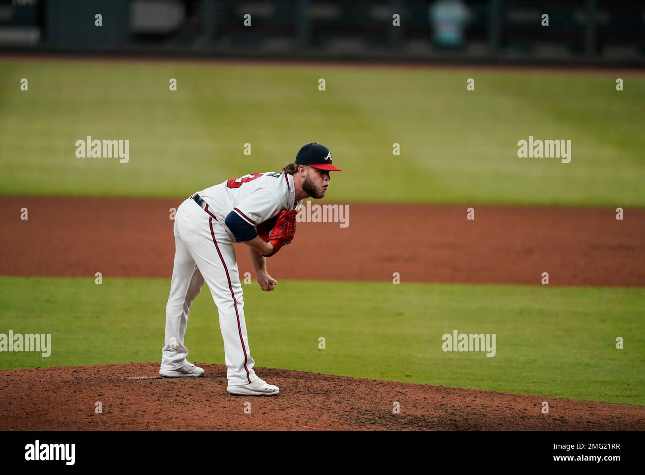 Atlanta Braves relief pitcher A.J. Minter (33) in action in action ...