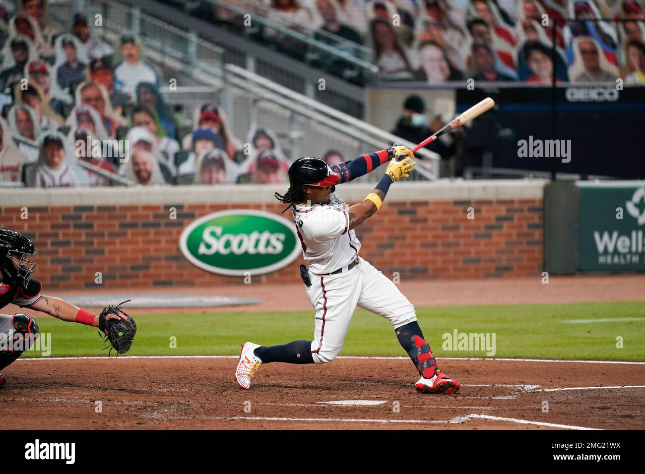 Atlanta Braves' Ronald Acuna Jr. (13) in action during a baseball game ...