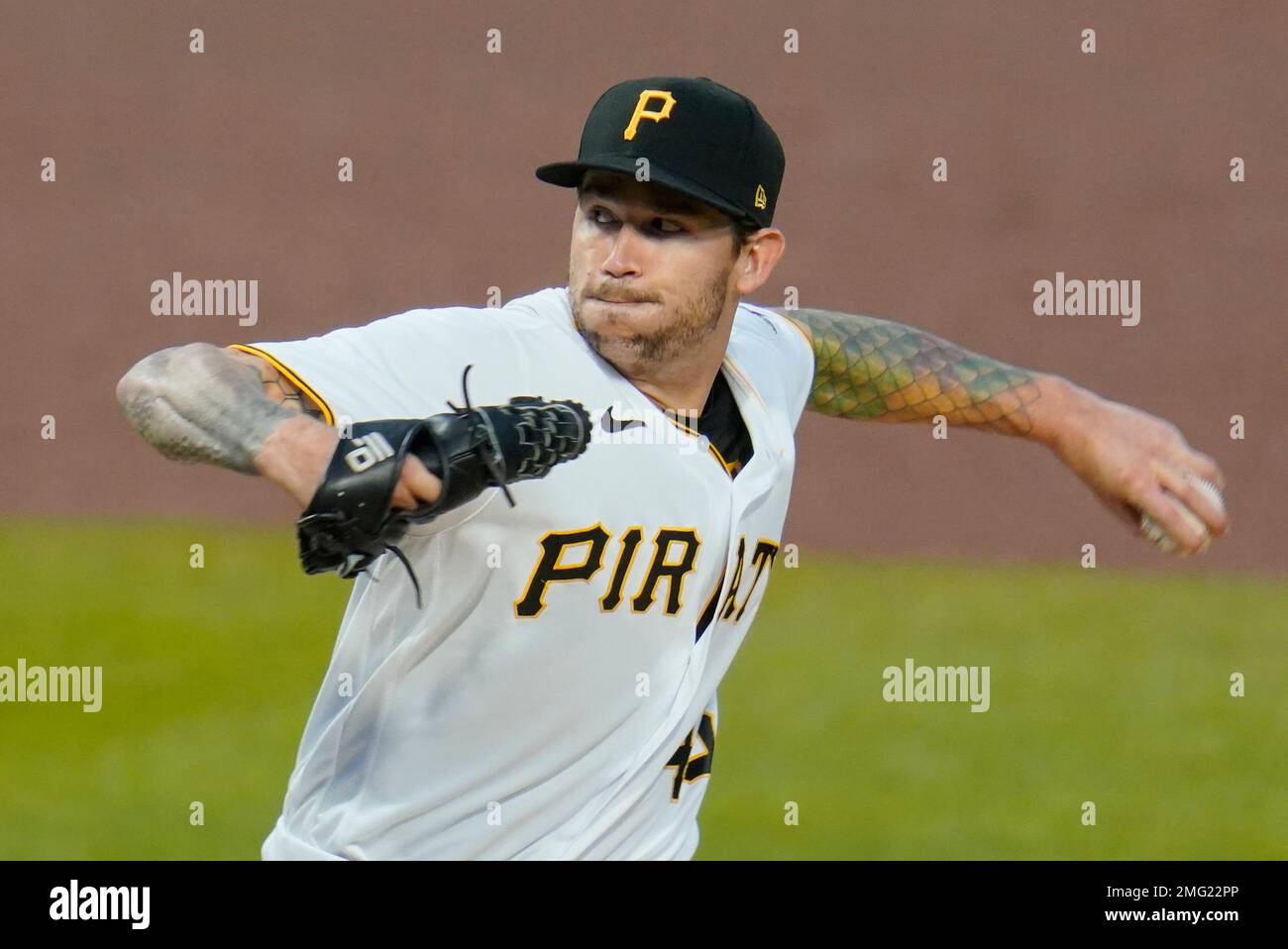 Pittsburgh Pirates starting pitcher Steven Brault delivers during the ...