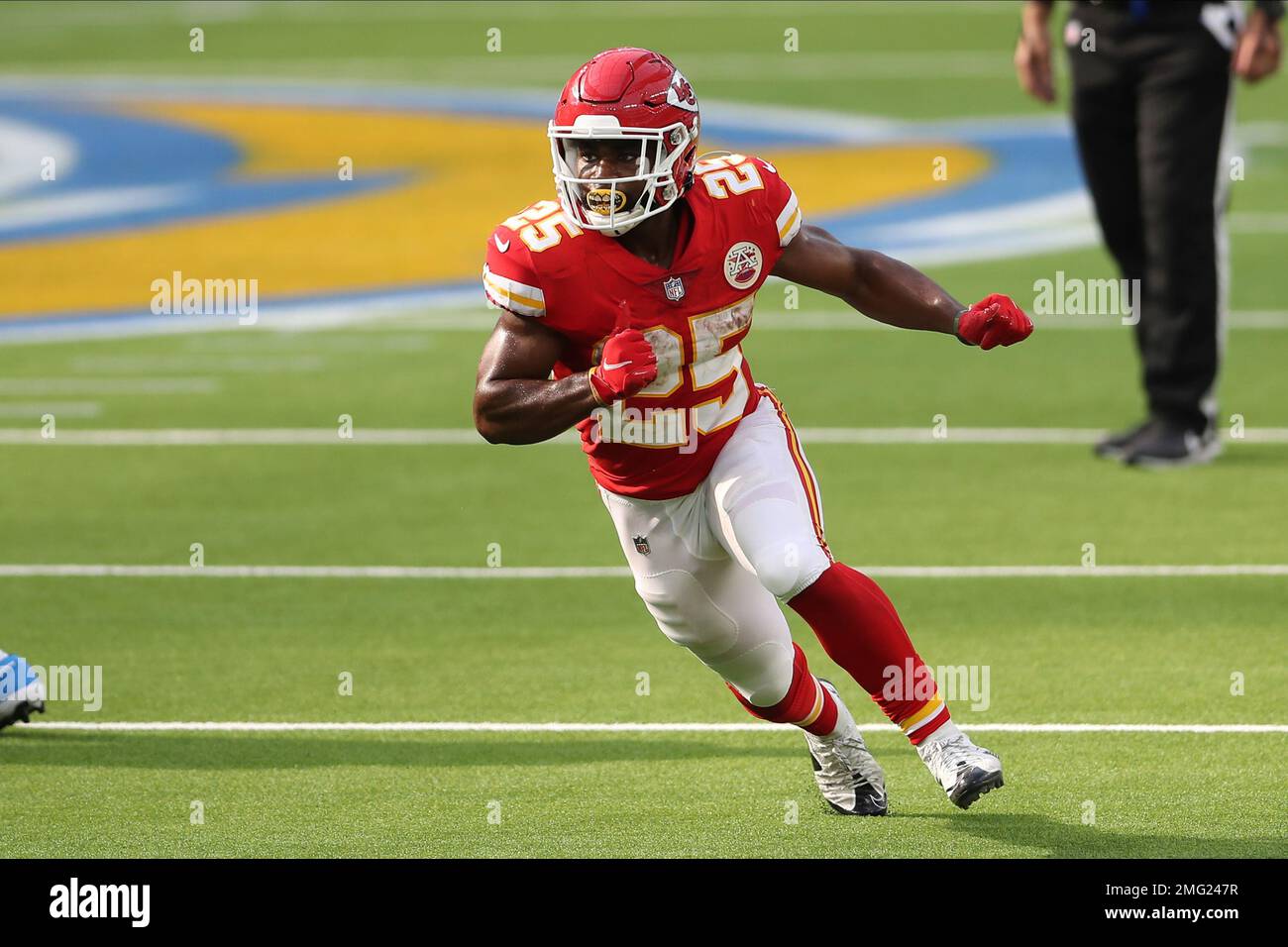 Kansas City Chiefs running back Clyde Edwards-Helaire (25) runs a route ...