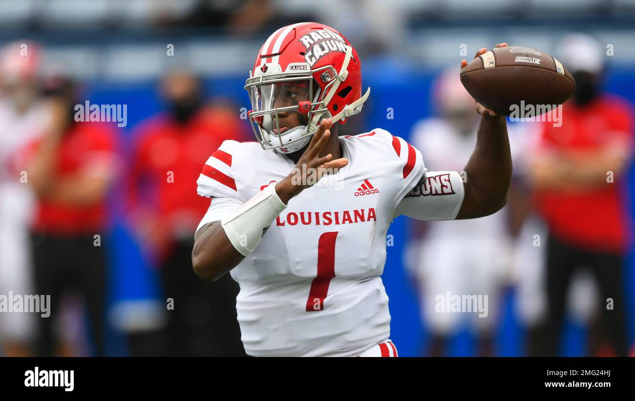 Louisiana Lafayette quarterback Levi Lewis plays against Georgia State ...