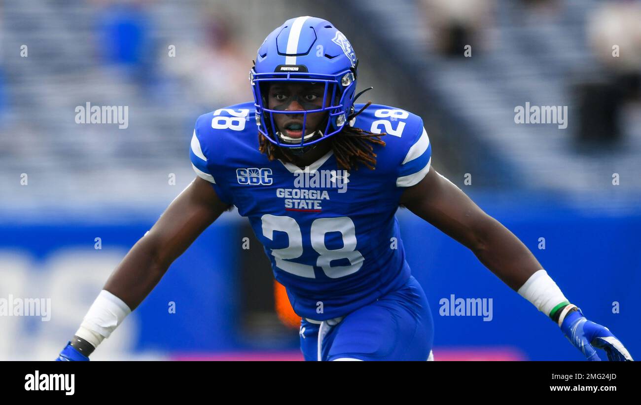 Georgia State safety Chris Moore plays against Louisiana Lafayette ...