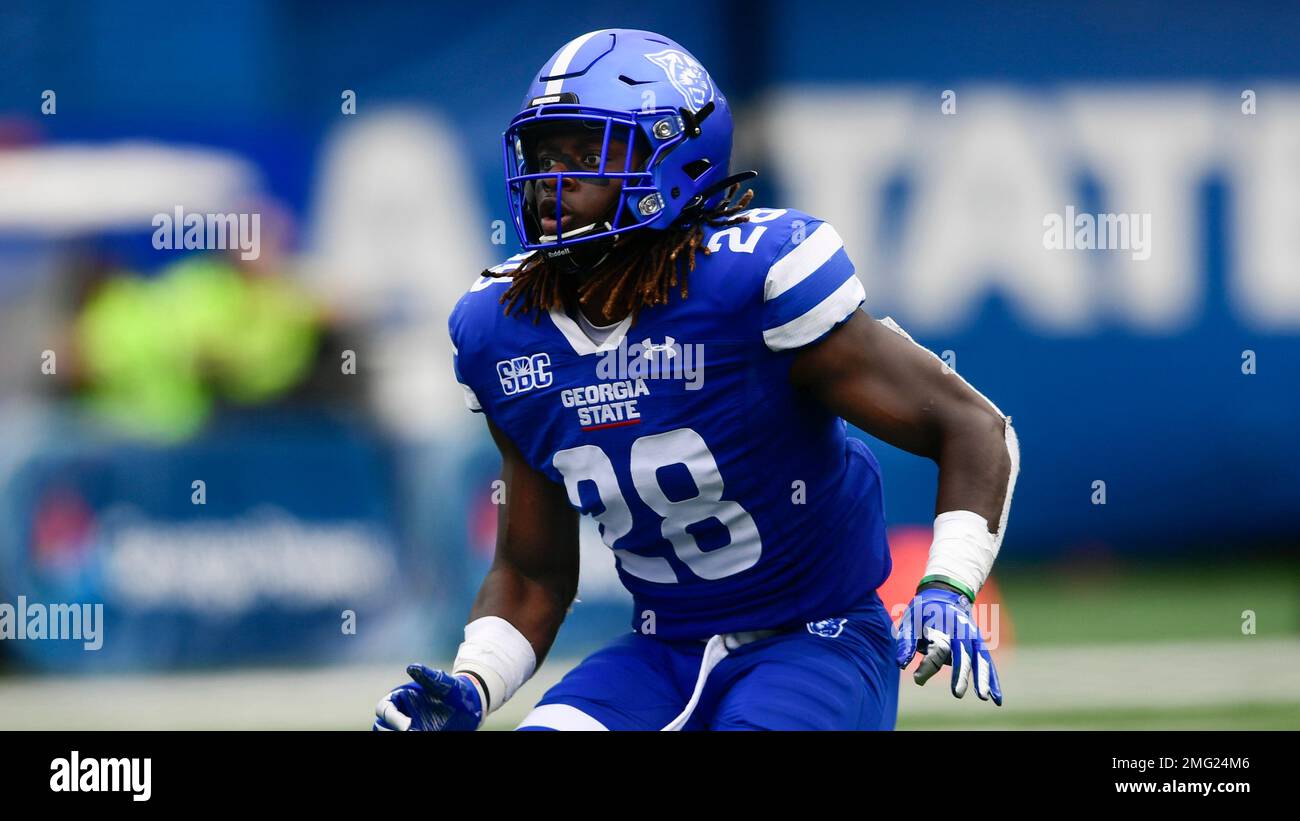 Georgia State safety Chris Moore plays against Louisiana Lafayette ...