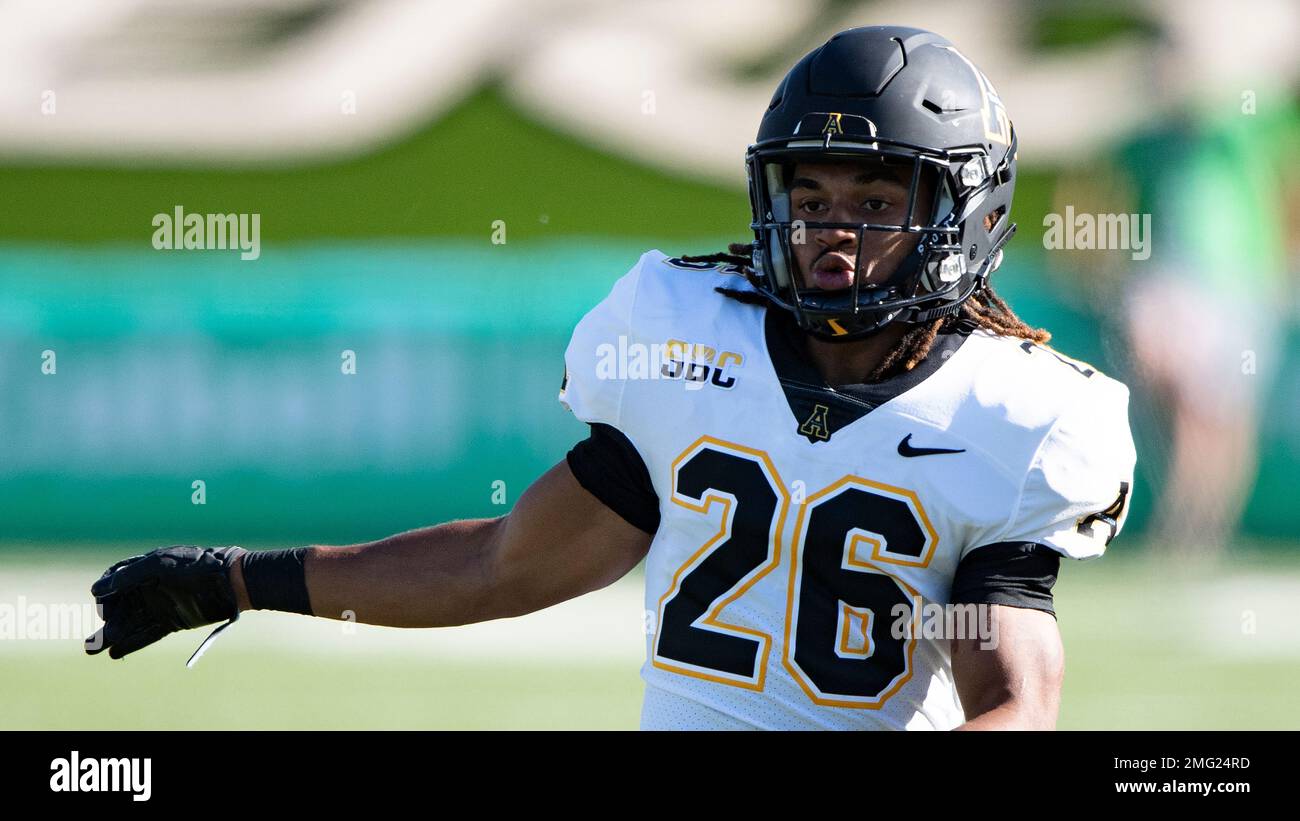 Appalachian State Mountaineers defensive back Nicholas Ross (26) reacts ...