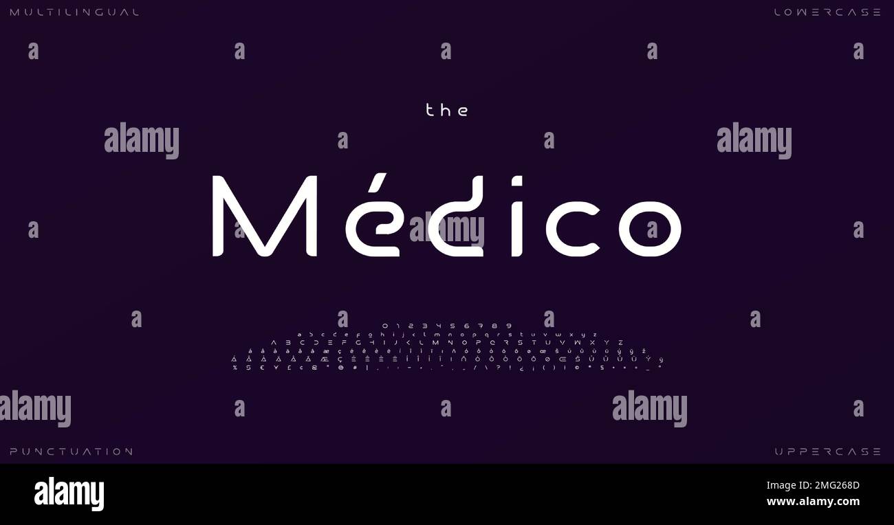 Sophisticated contemporary typeface, rounded futuristic multilingual ...
