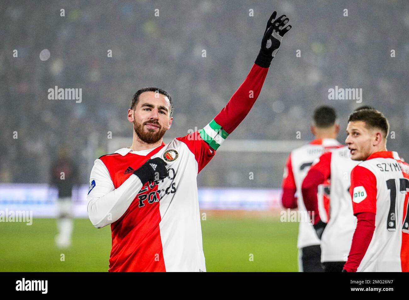 Rotterdam - Orkun Kokcu of Feyenoord celebrates the 2-0 during the ...