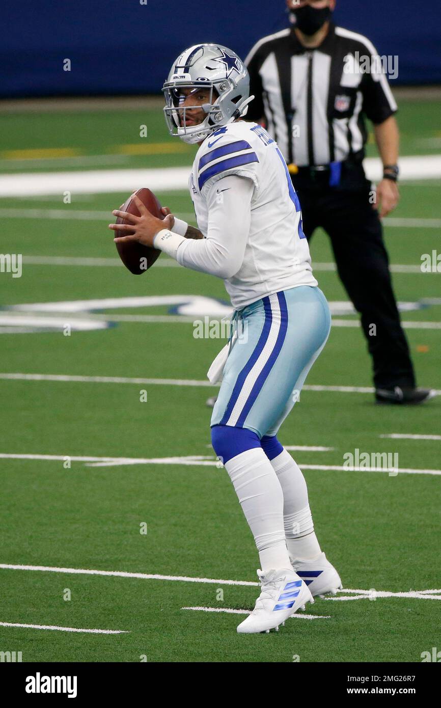 Dallas Cowboys quarterback Dak Prescott (4) throws a pass against the Atlanta Falcons during the ...