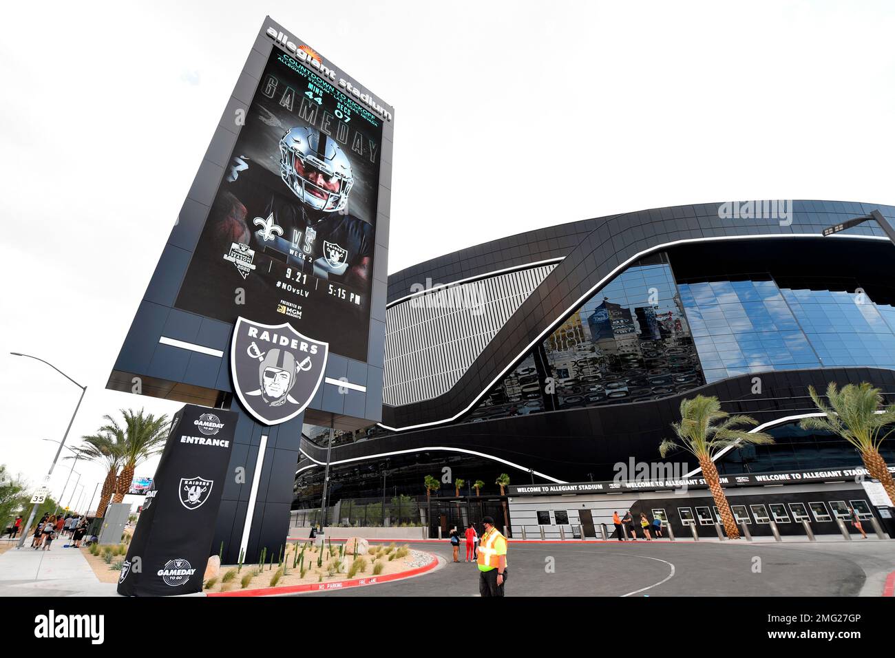 Exterior general view of Allegiant Stadium, home of the NFL Las Vegas ...