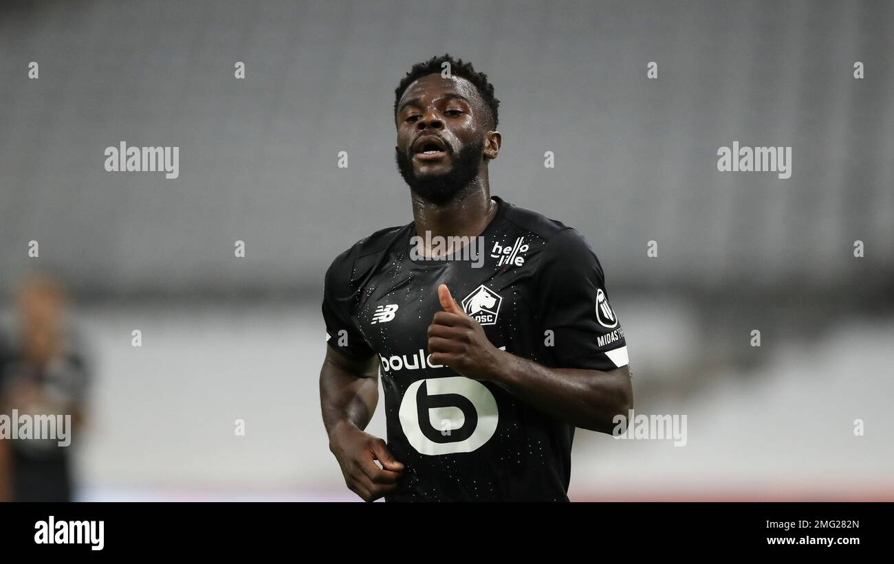 Lille's Jonathan Bamba jogs during the French League One soccer match ...